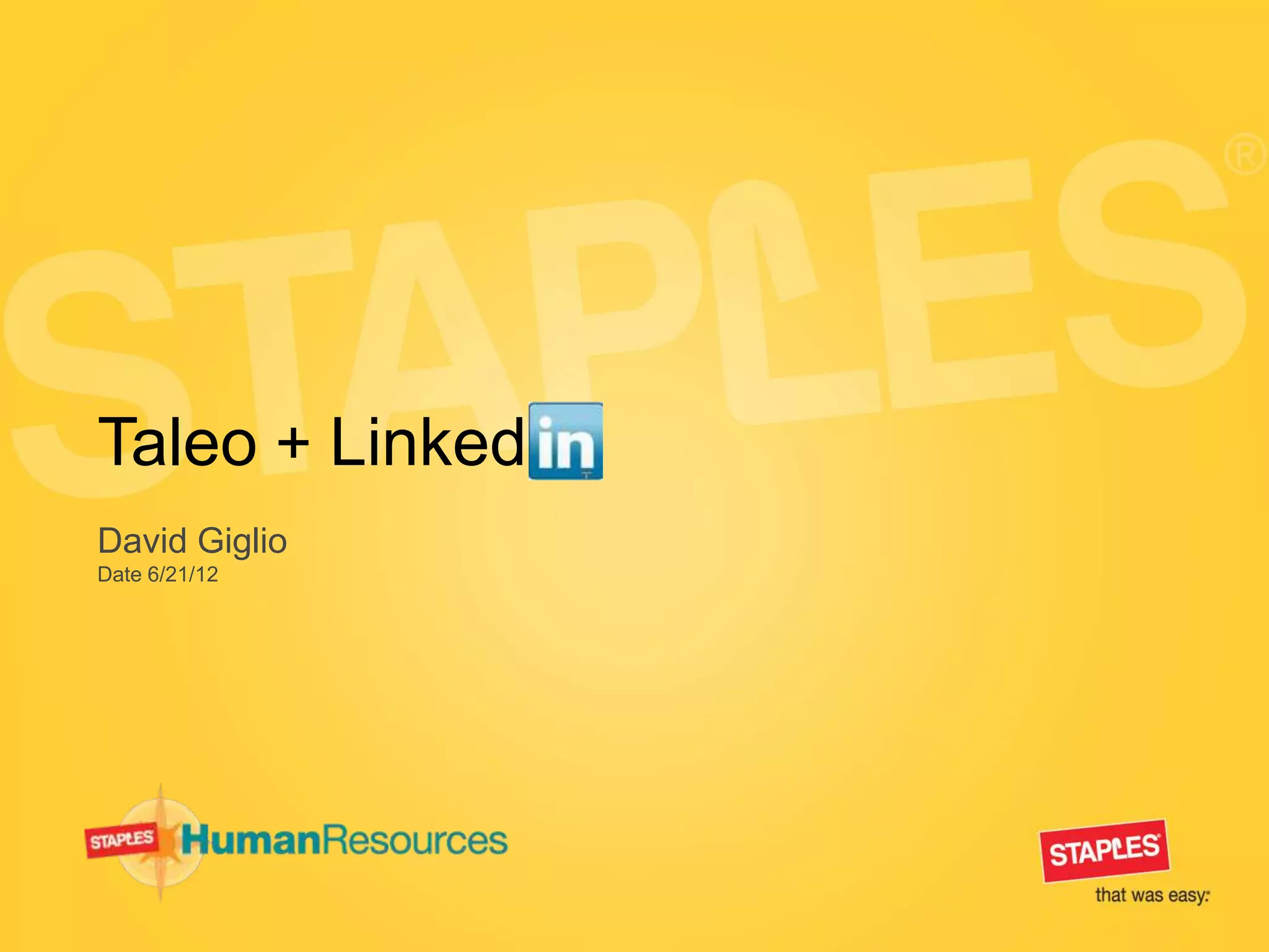 Linkedin Taleo Integration | PPTX