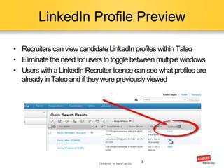 Linkedin Taleo Integration | PPTX