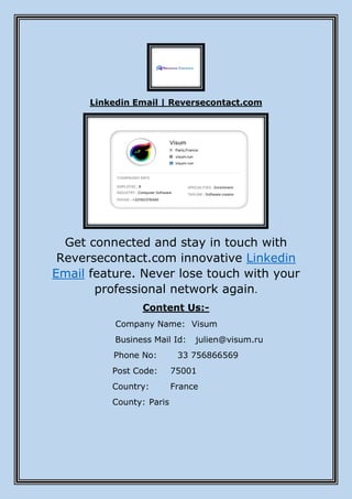 Linkedin Email | Reversecontact.co.....m | PDF