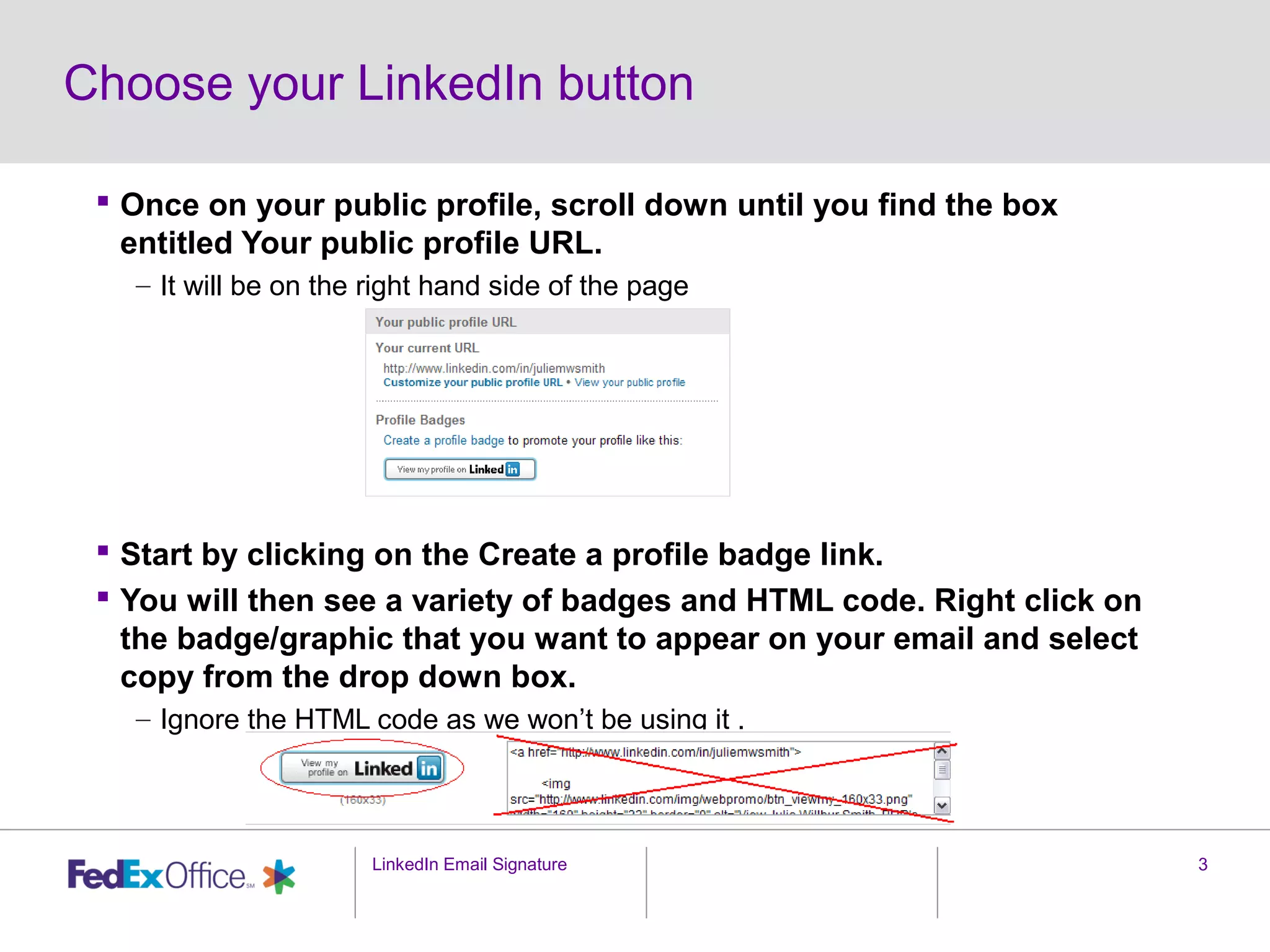 Adding LinkedIn to your email signature | PPT