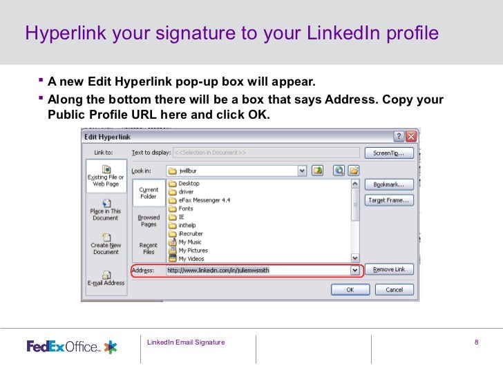 Adding LinkedIn to your email signature
