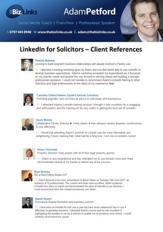 LinkedIn Training and Advice for Solicitors - Client Recommendations ...