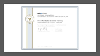 LinkedIn Learning Certificates of Completion - Skills | PPT
