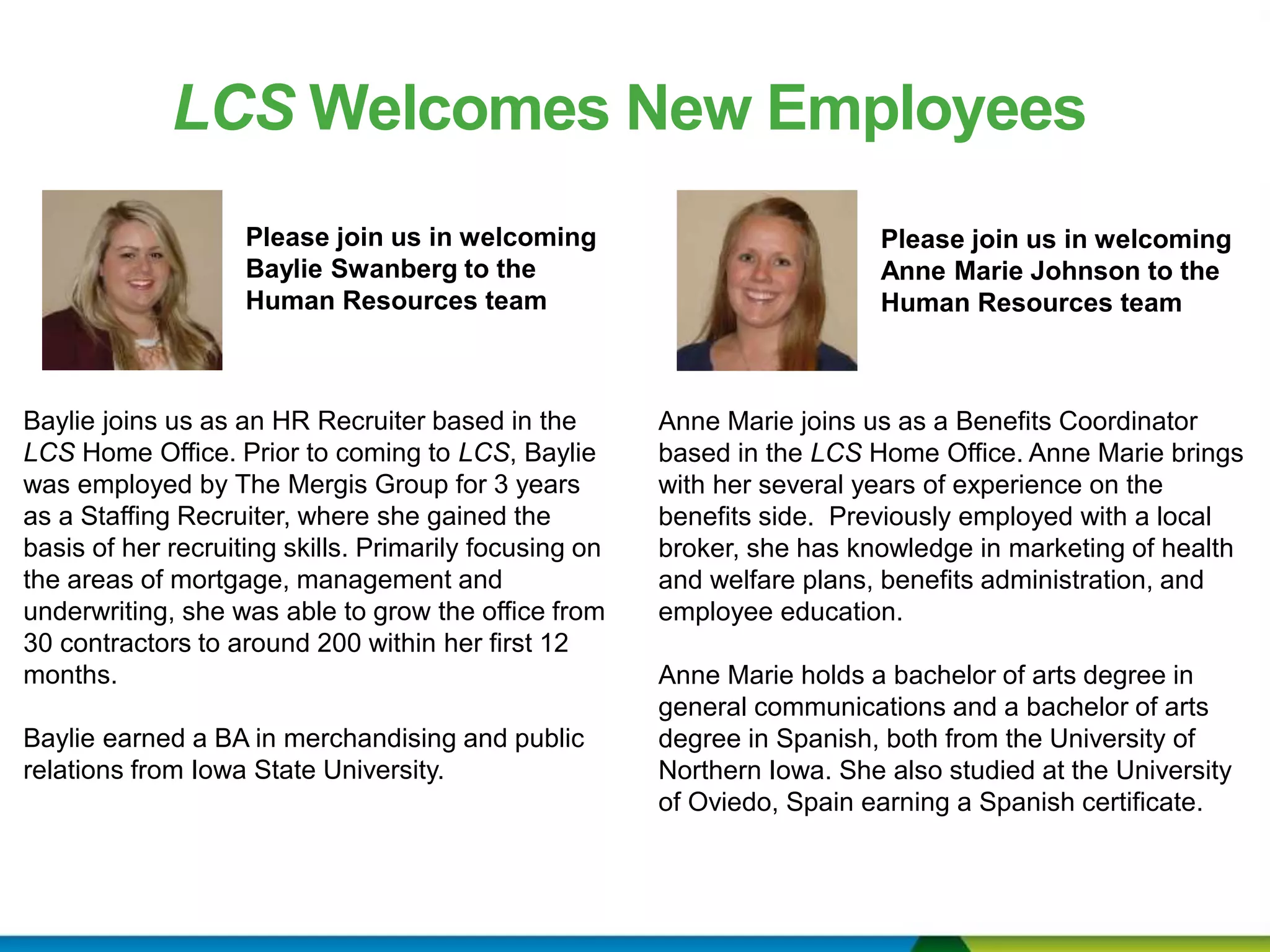 LCS Employee Updates | PPTX