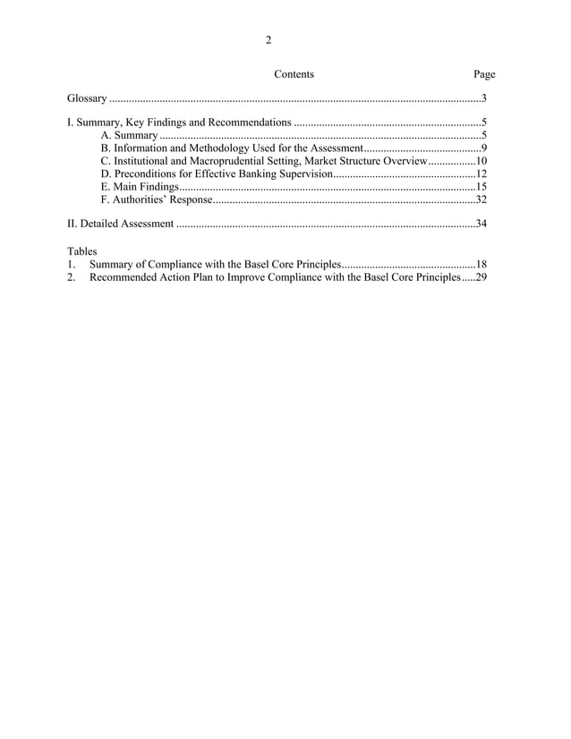 BASEL CORE PRINCIPLES FOR EFFECTIVE BANKING SUPERVISION DETAILED ...