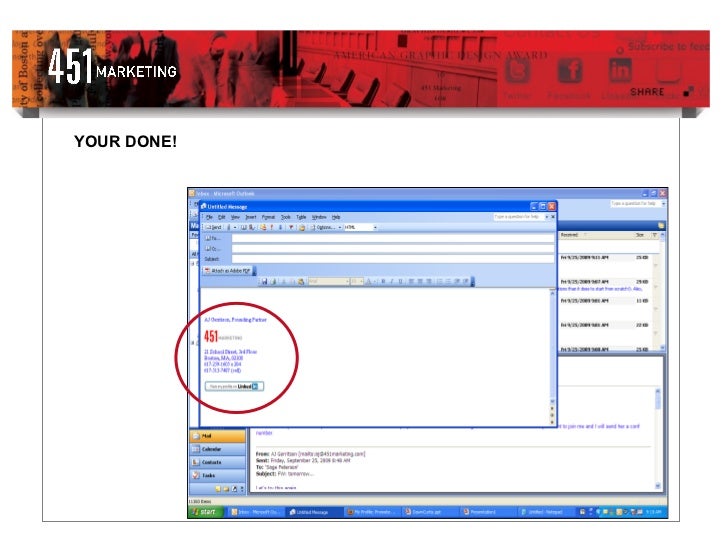 How to add LinkedIn buttons to email