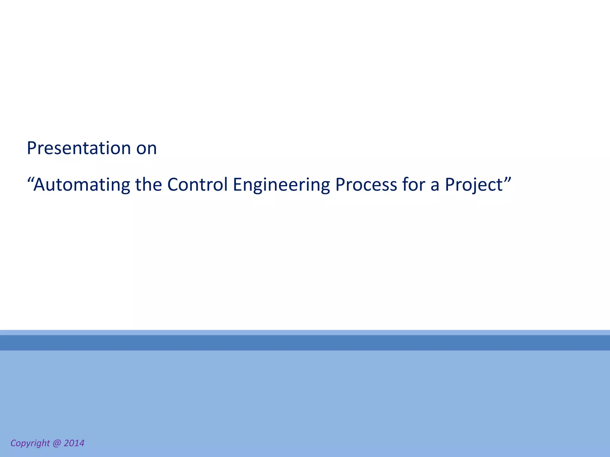 Automating the Machine Control System Engineering | PPT