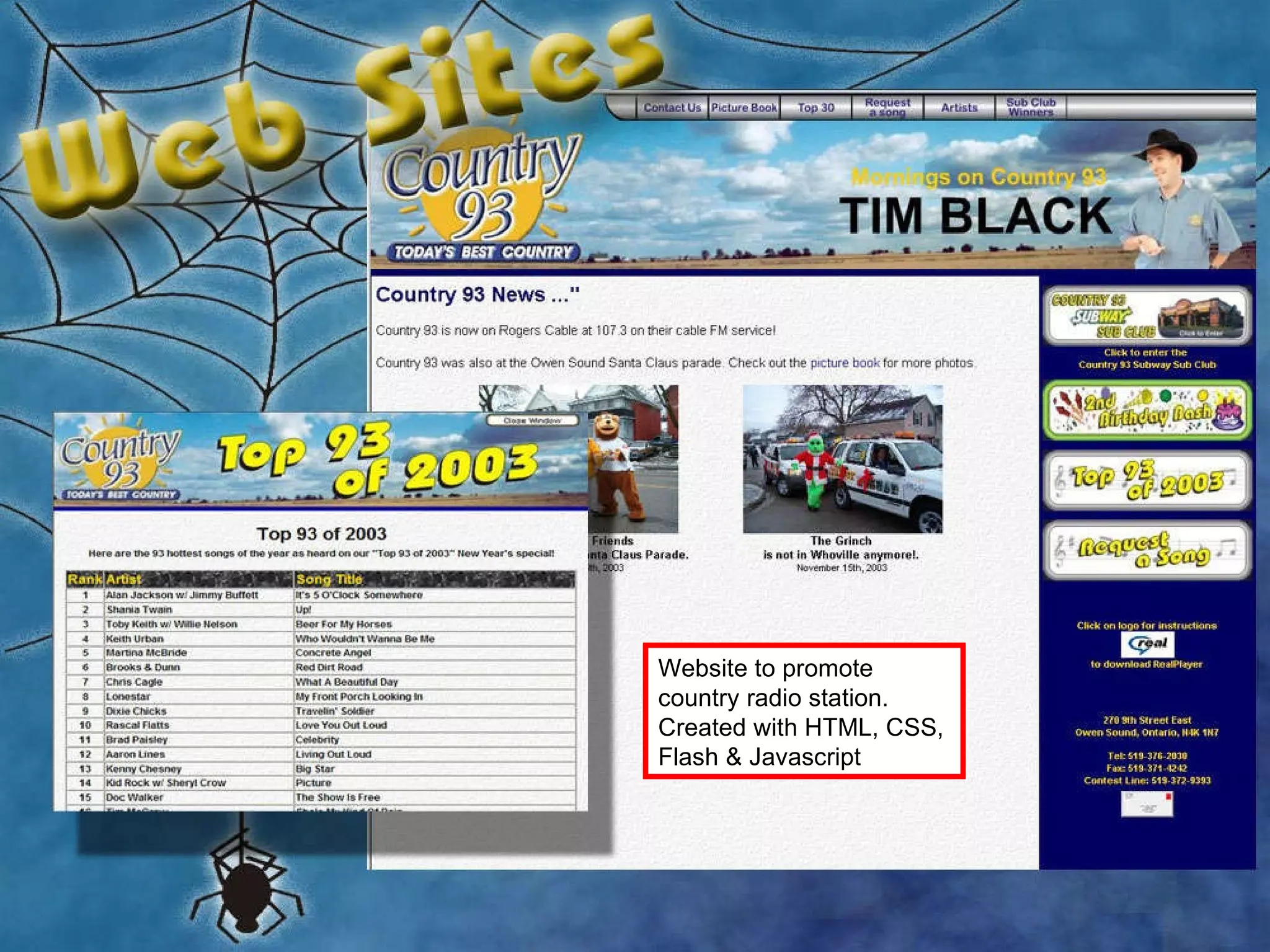 Web Site Presentation (Sample Screenshots) | PPT