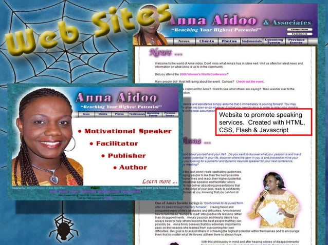 Web Site Presentation (Sample Screenshots) | PPT