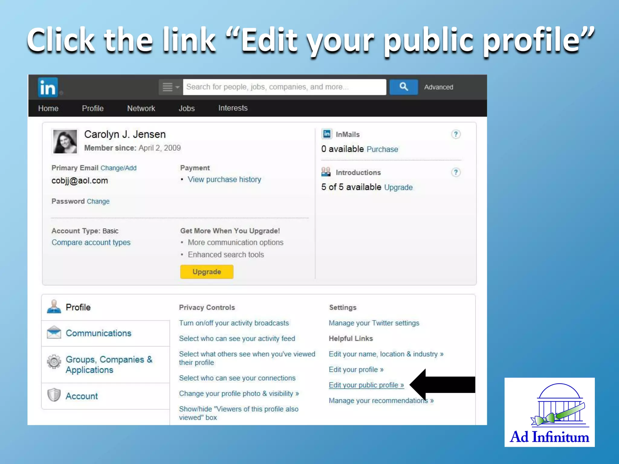 Adjusting Your LinkedIn Privacy Settings | PPT