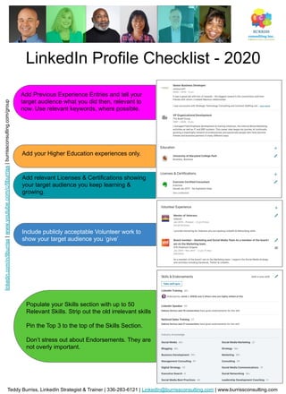 LinkedIn Profile Checklist for 2020 | PDF