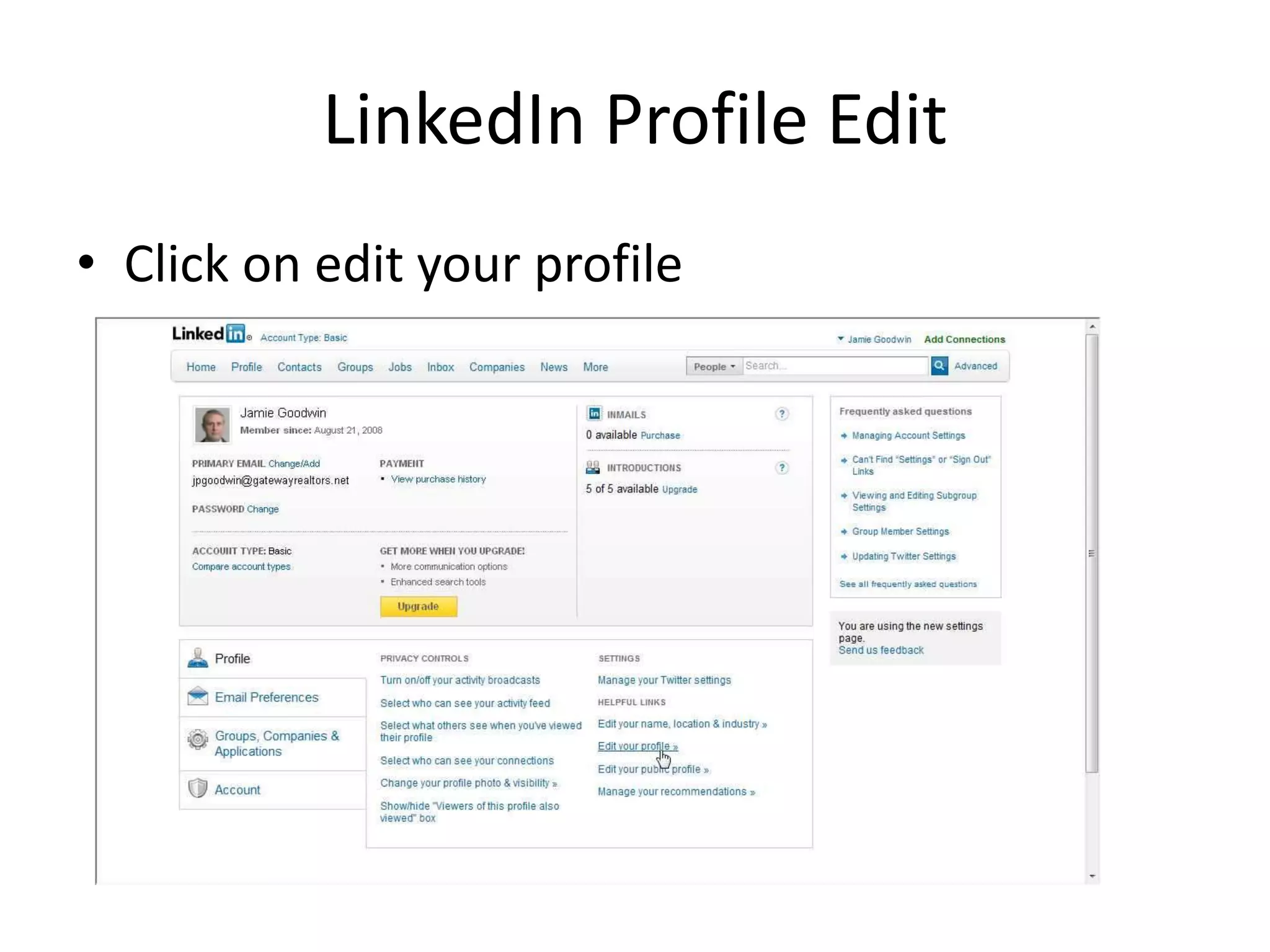 Linked in profile edit | PPTX