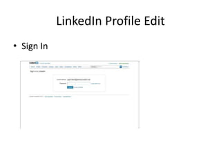 Linked in profile edit | PPT