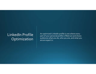 LinkedIn Profile Optimization | PDF