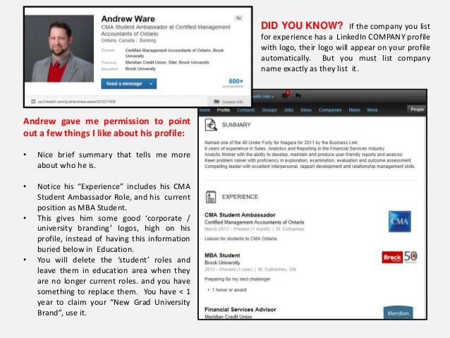 Linkedin profile examples college students - microbery