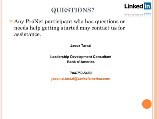 LinkedIn presentation for ProNet | PPT