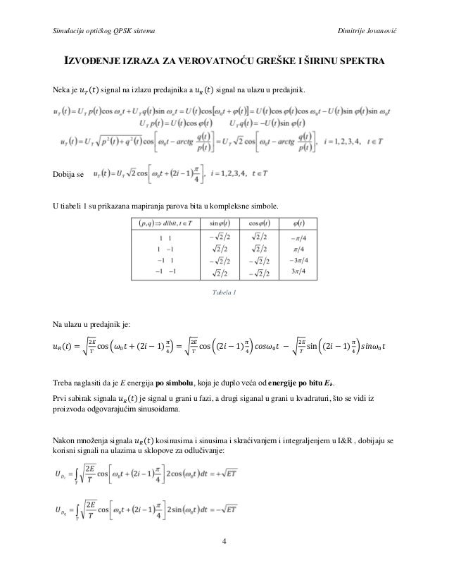 Optical QPSK System Simulation | PDF