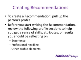 LinkedIn Recommendations | PDF | College Planning | College Education