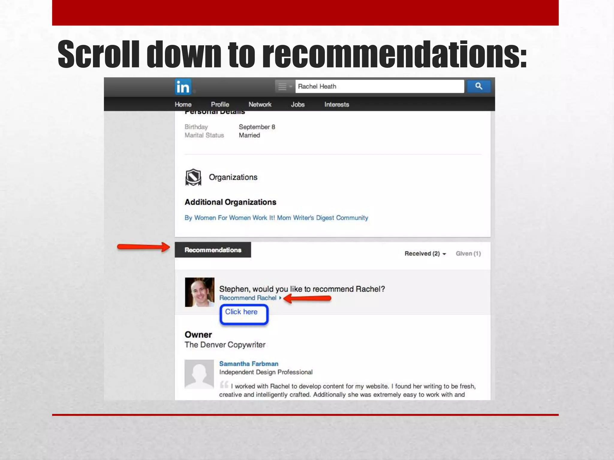 How to write and post a LinkedIn Recommendation | PPT