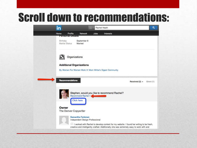 How to write and post a LinkedIn Recommendation | PPT