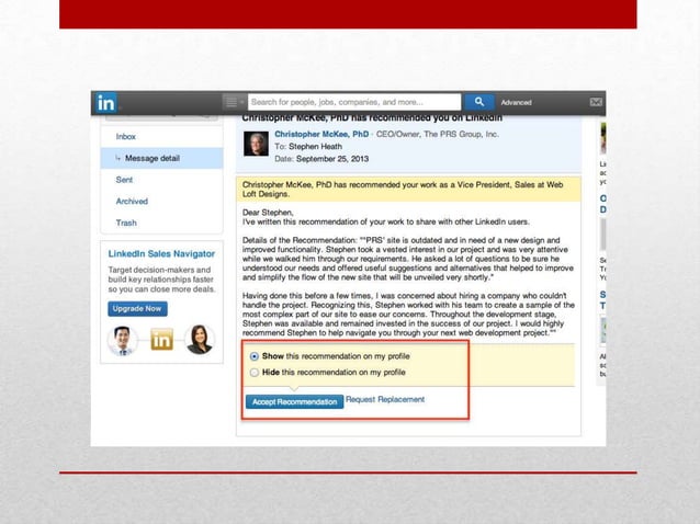 How to write and post a LinkedIn Recommendation | PPT