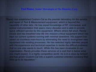 Recommendations for Custom Calibration Solutions DBA Custom-Cal by ...