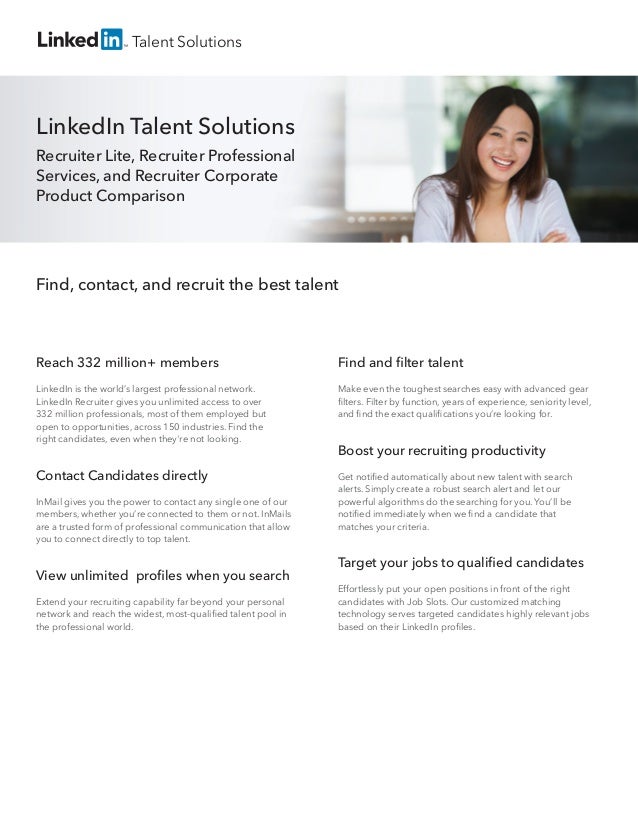 LinkedIn Recruiter Family - Comparison Chart LinkedIn Recruiter Family - Comparison Chart