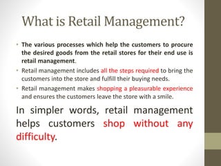 Retail management | PPT