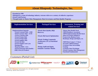 Rhapsody Technologies Introduction Deck 01 31 12 | PPT
