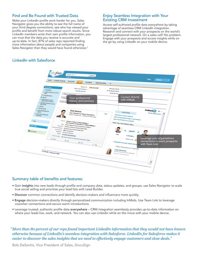 Sales Navigator For Salesforce | PDF