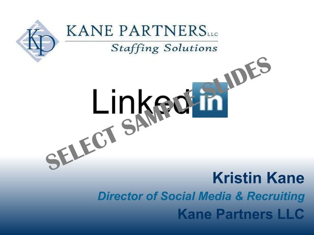 LinkedIn Sample Presentation Slides | PPT