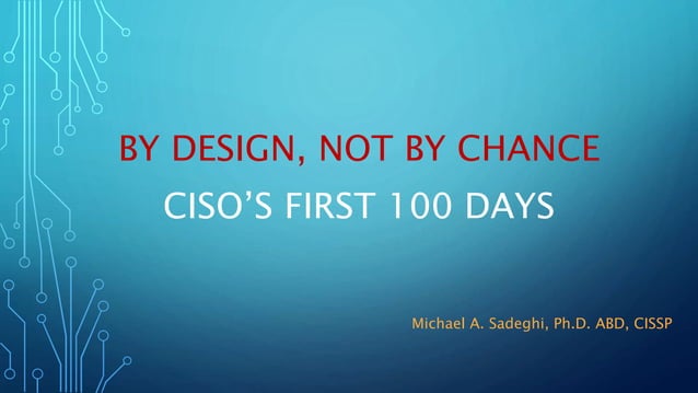 CISO's first 100 days | PPTX