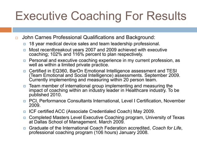 Executive Coaching Proposal | PPTX