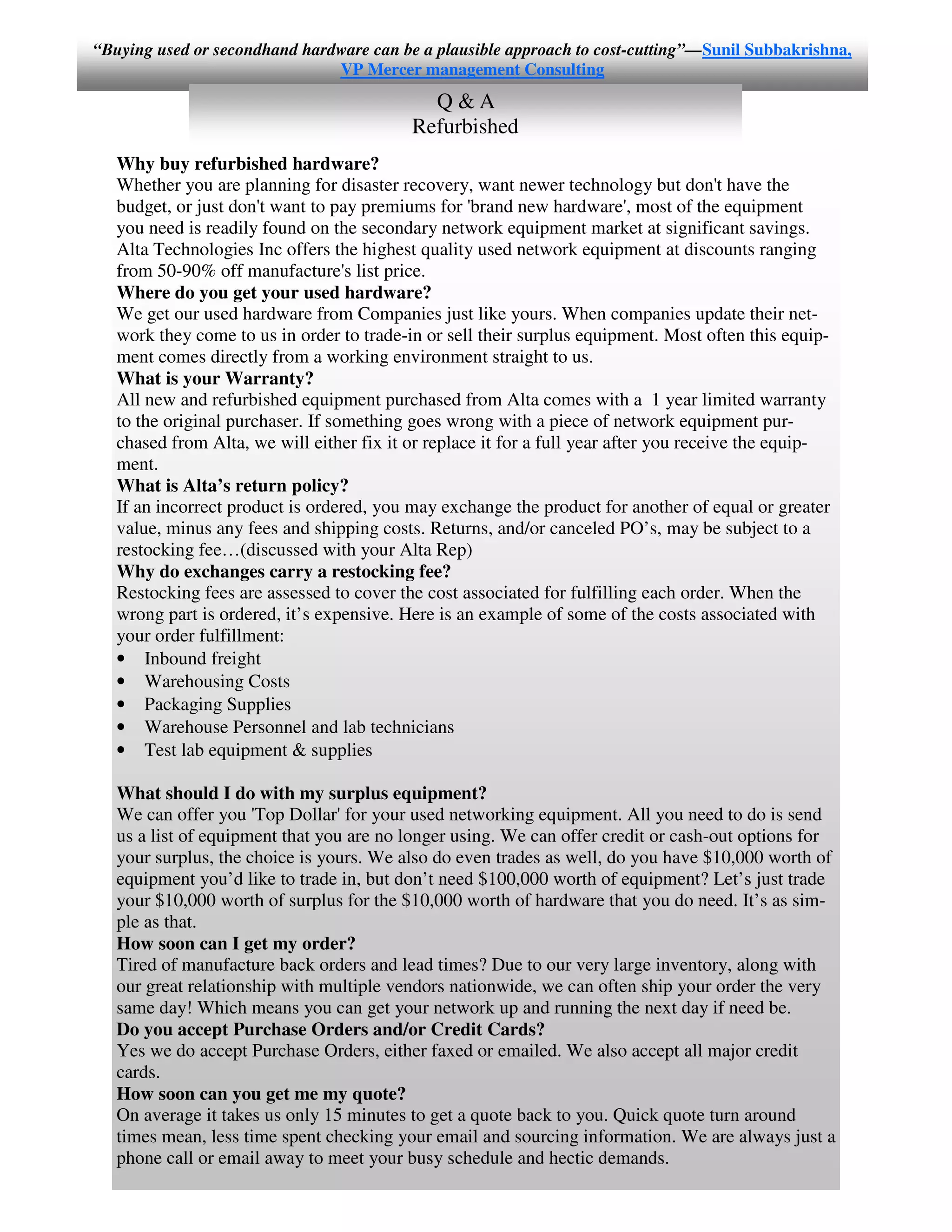 Vendor Profile | PDF