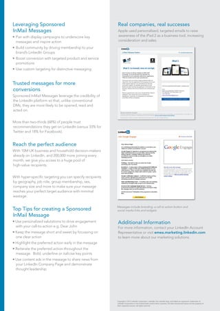 Marketing Solutions LinkedIn Sponsored InMail product sheet | PDF