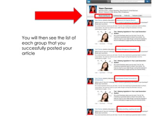 Linked in tips how to share your posts to multiple linkedin groups | PPTX