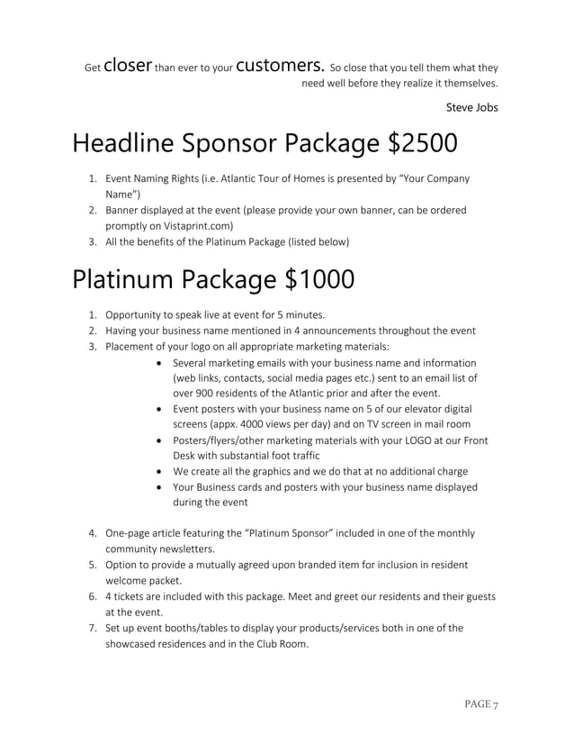 Event Sponsorship Packet | PDF