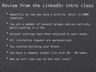 LinkedIn Training Presentation | PPT