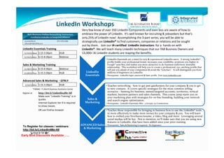 LinkedIn Training Schedule 110612 | PDF