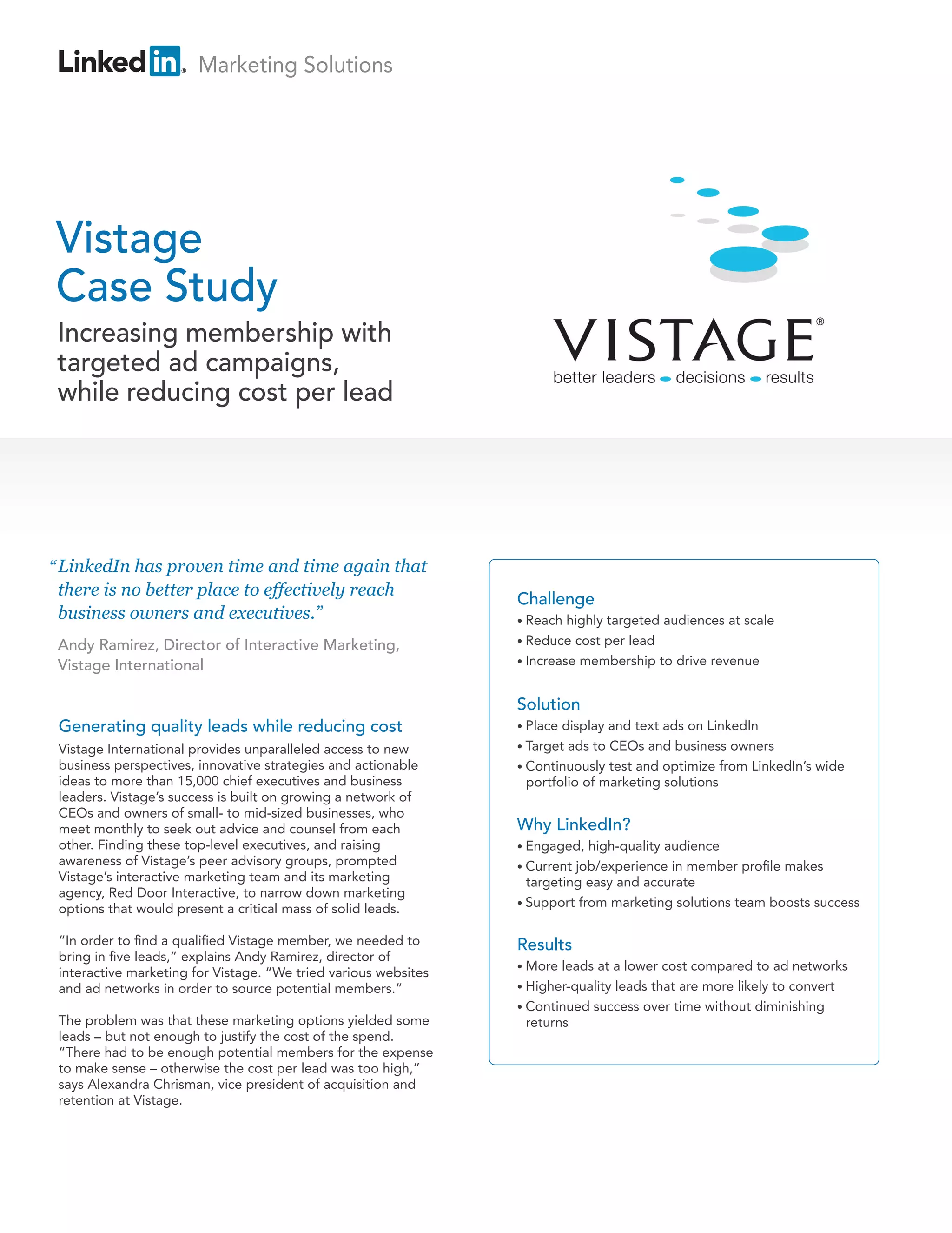 Vistage Case Study | PDF