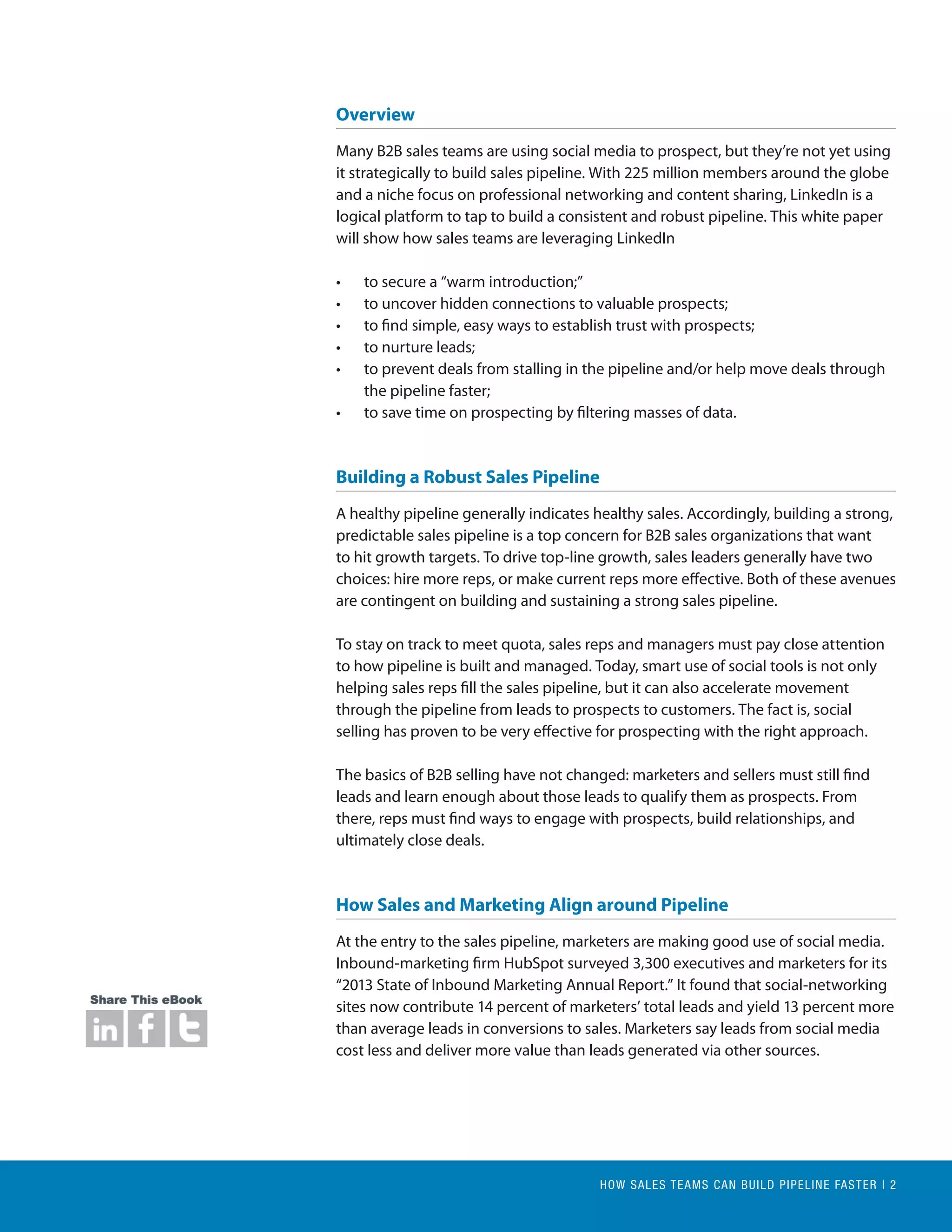 LinkedIn Whitepaper: How Sales Teams Can Build Pipeline Faster | PDF