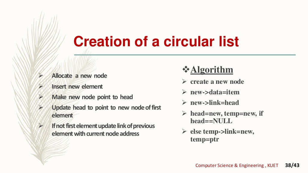 Singly & Circular Linked list Singly & Circular Linked list