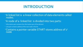Linked list | PPT | Programming Languages | Computing