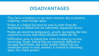 Linked list | PPT | Programming Languages | Computing