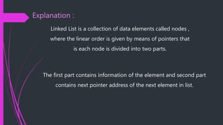 Linked list | PPTX | Programming Languages | Computing