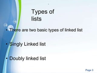 Linked list.pptx | Programming Languages | Computing