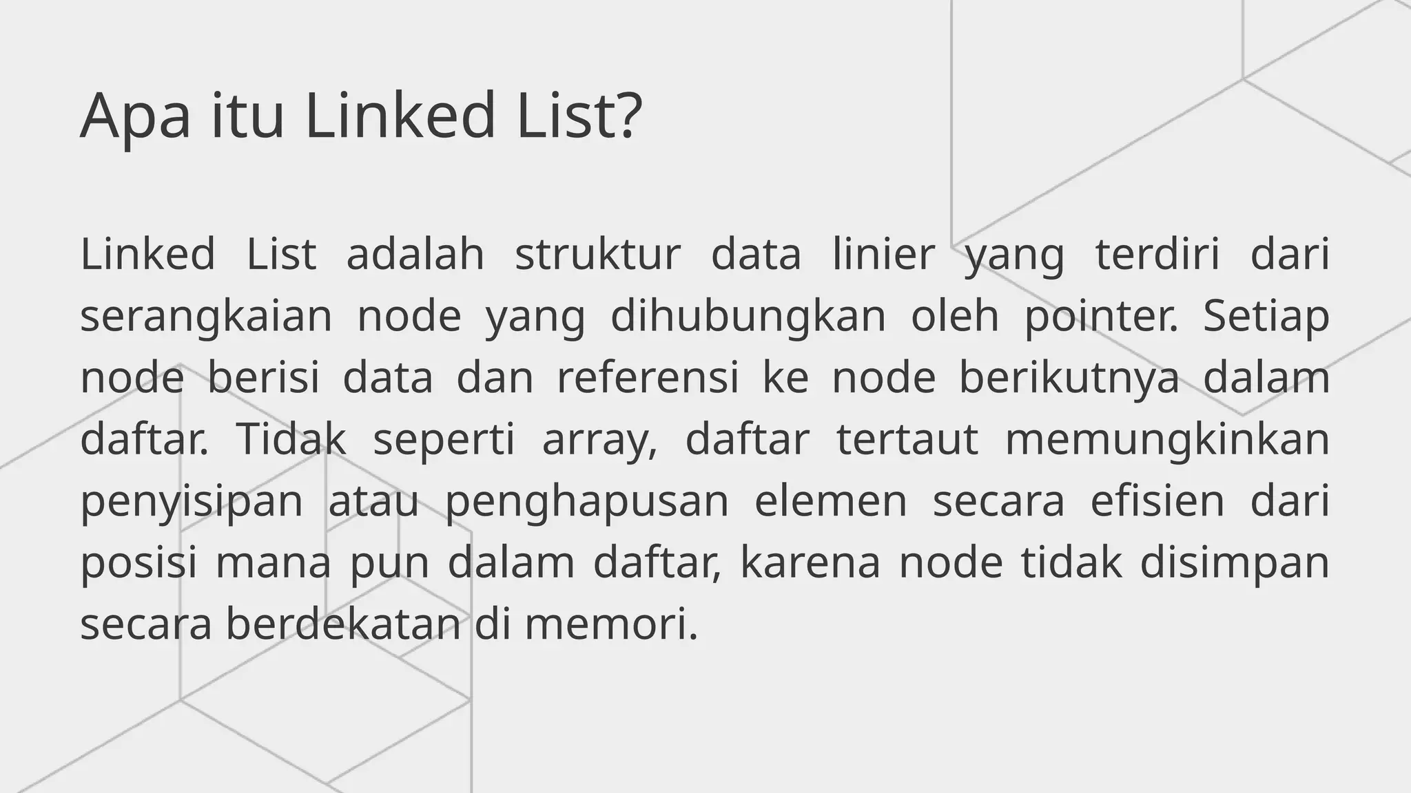 Pemahaman dasar tentang Struktur Data Linked List dan Algoritmanya | PPTX