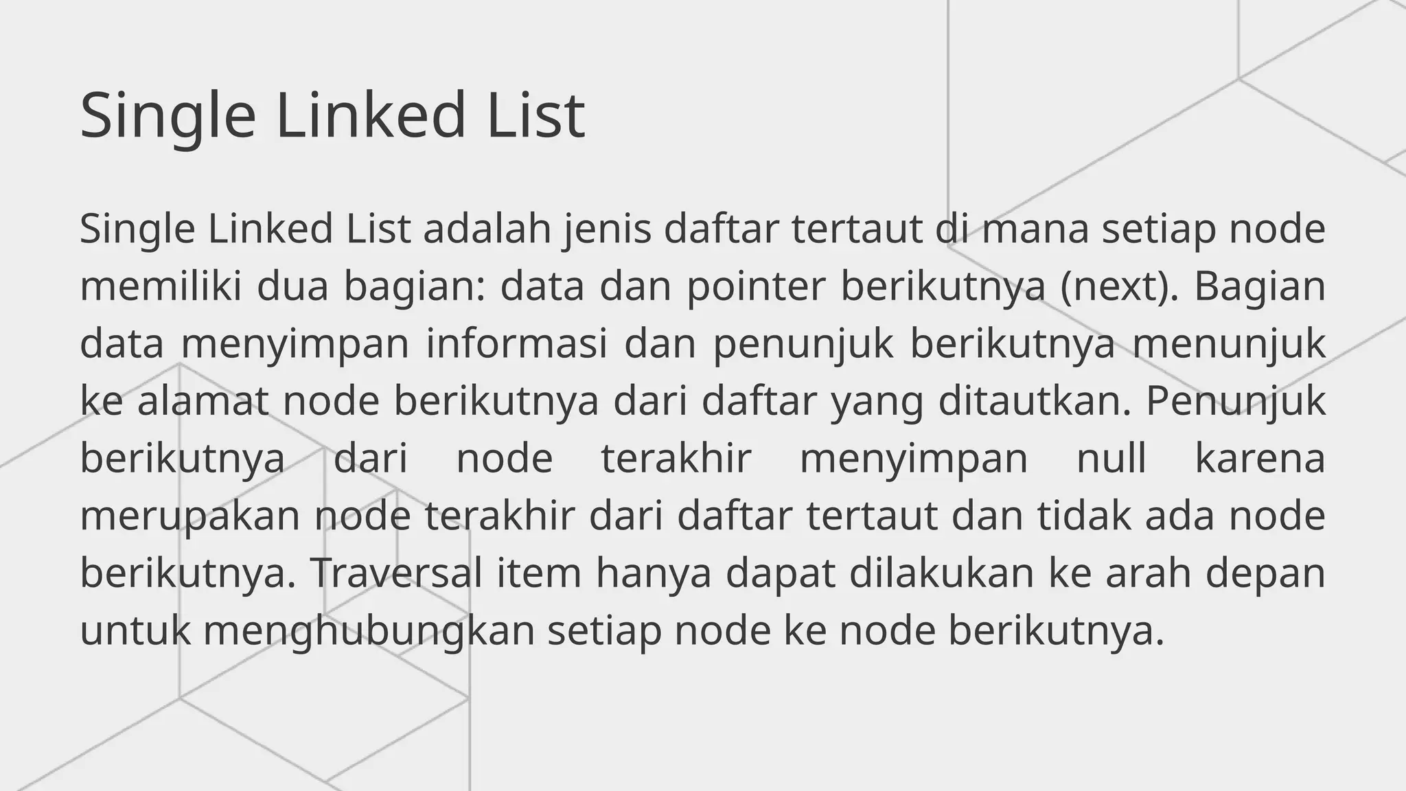 Pemahaman dasar tentang Struktur Data Linked List dan Algoritmanya | PPTX