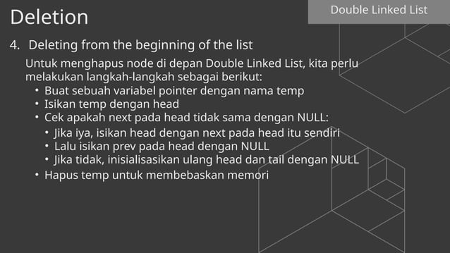 Pemahaman dasar tentang Struktur Data Linked List dan Algoritmanya | PPTX