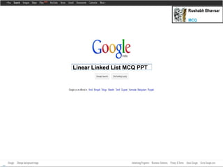 linked list | PPT | Programming Languages | Computing